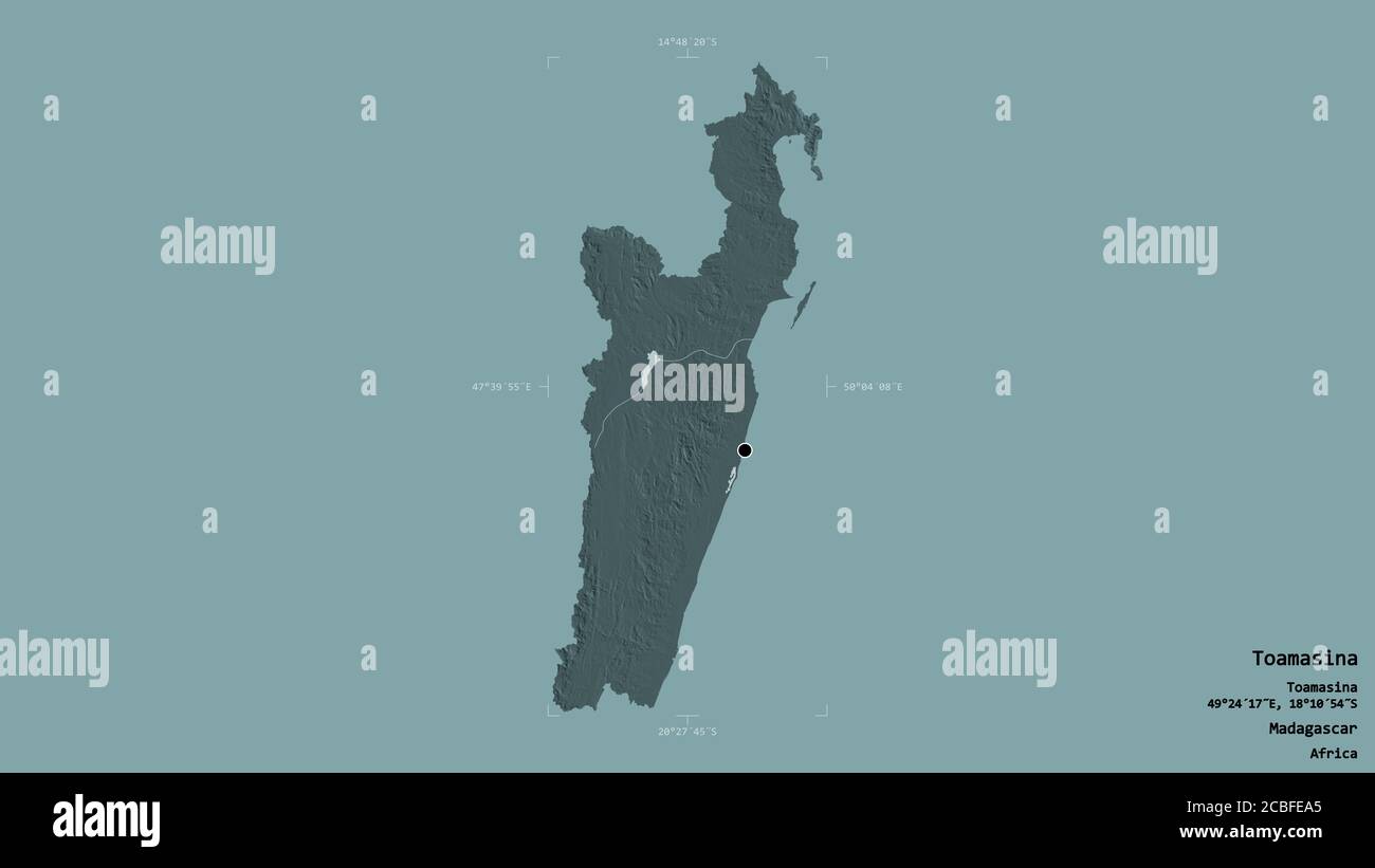 Area of Toamasina, autonomous province of Madagascar, isolated on a ...