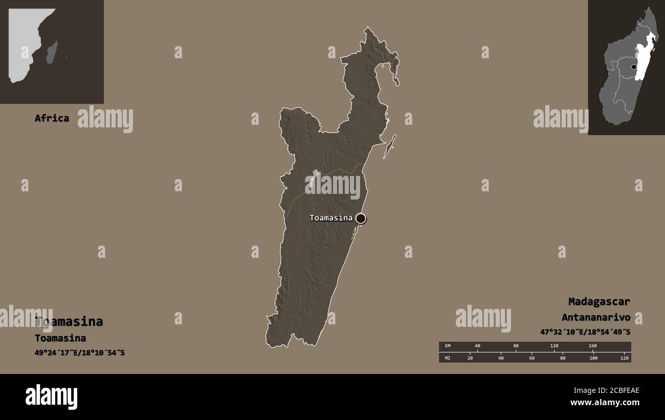 Shape of Toamasina, autonomous province of Madagascar, and its capital ...