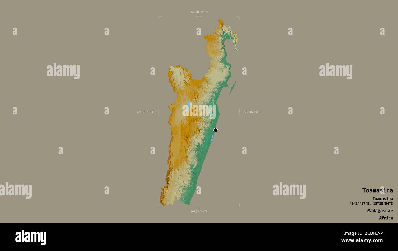 Area of Toamasina, autonomous province of Madagascar, isolated on a ...