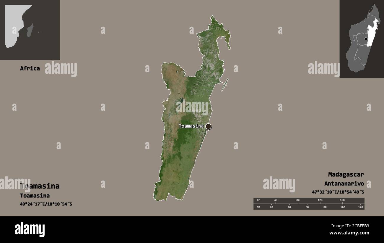 Shape of Toamasina, autonomous province of Madagascar, and its capital ...
