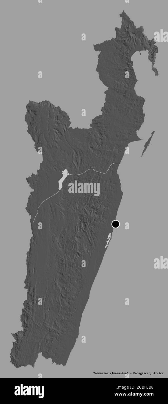 Shape of Toamasina, autonomous province of Madagascar, with its capital ...
