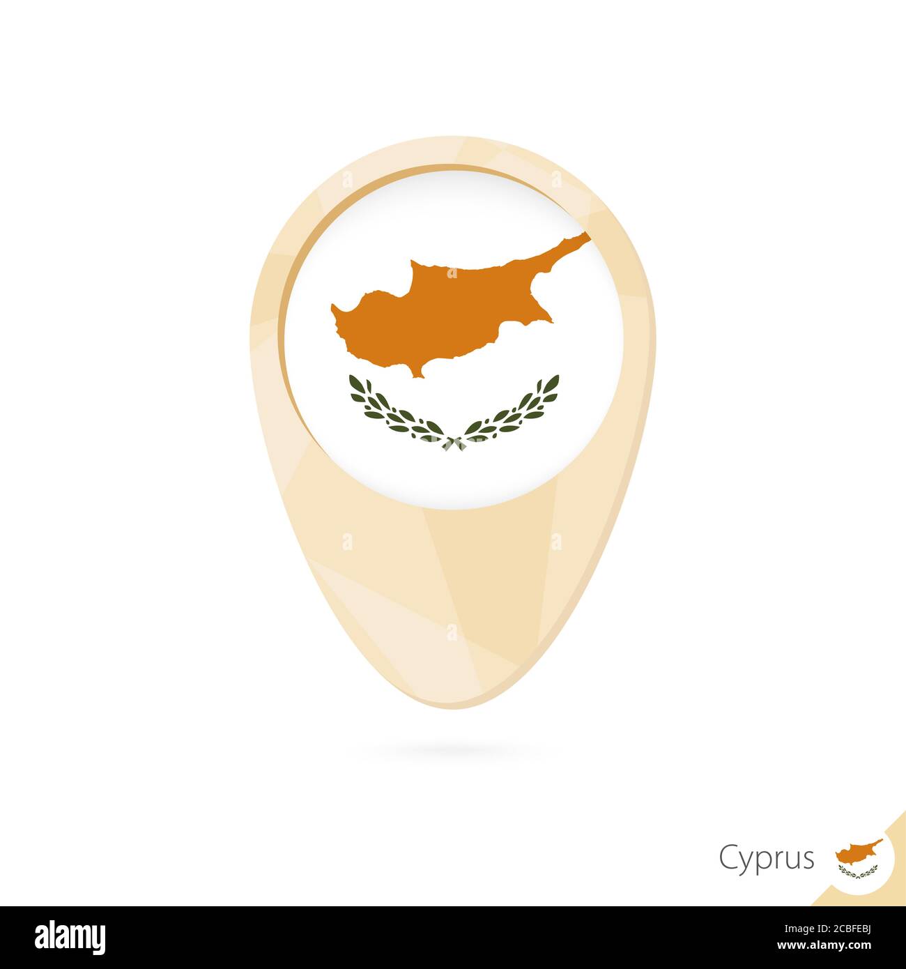 Map pointer with flag of Cyprus. Orange abstract map icon. Vector Illustration Stock Vector ...