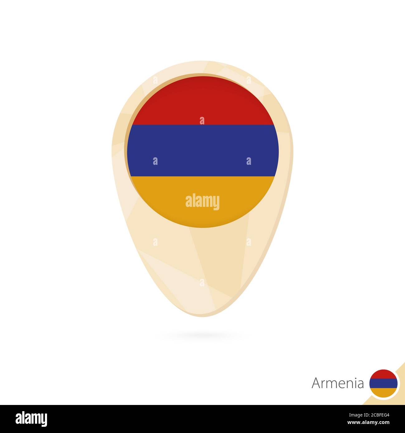 Map pointer with flag of Armenia. Orange abstract map icon. Vector Illustration Stock Vector ...