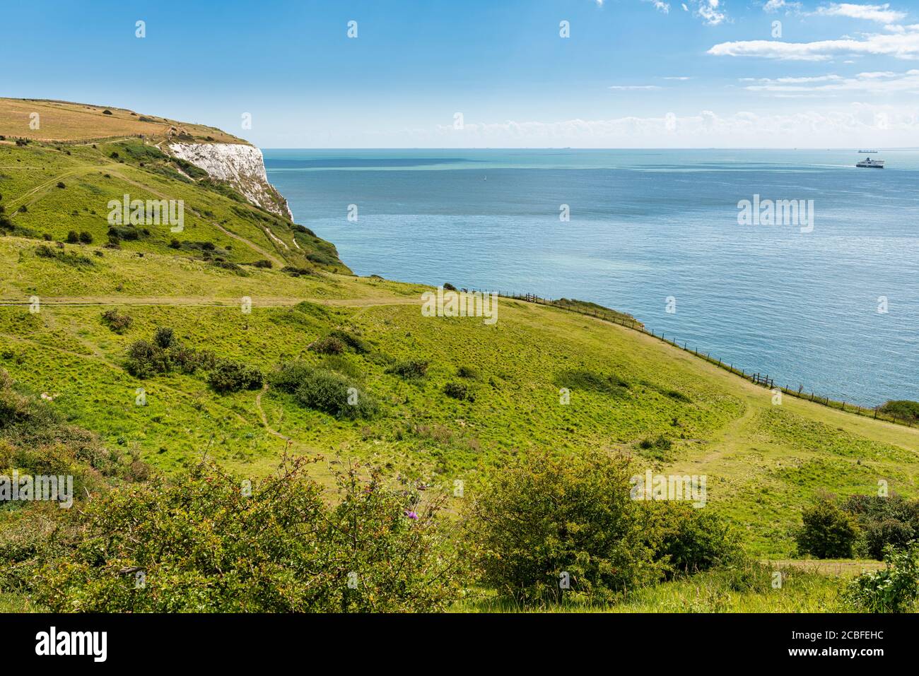 The White Cliffs of Dover and the English Channel in Kent, England ...
