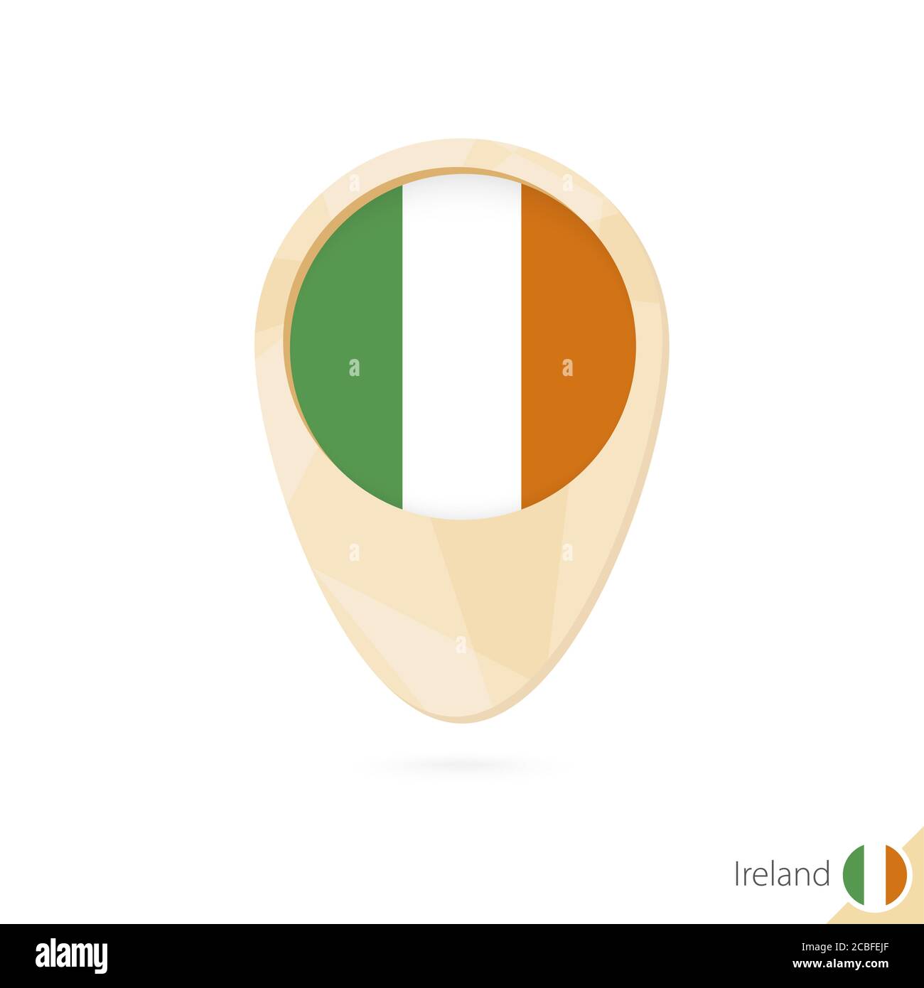 Map pointer with flag of Ireland. Orange abstract map icon. Vector Illustration Stock Vector ...