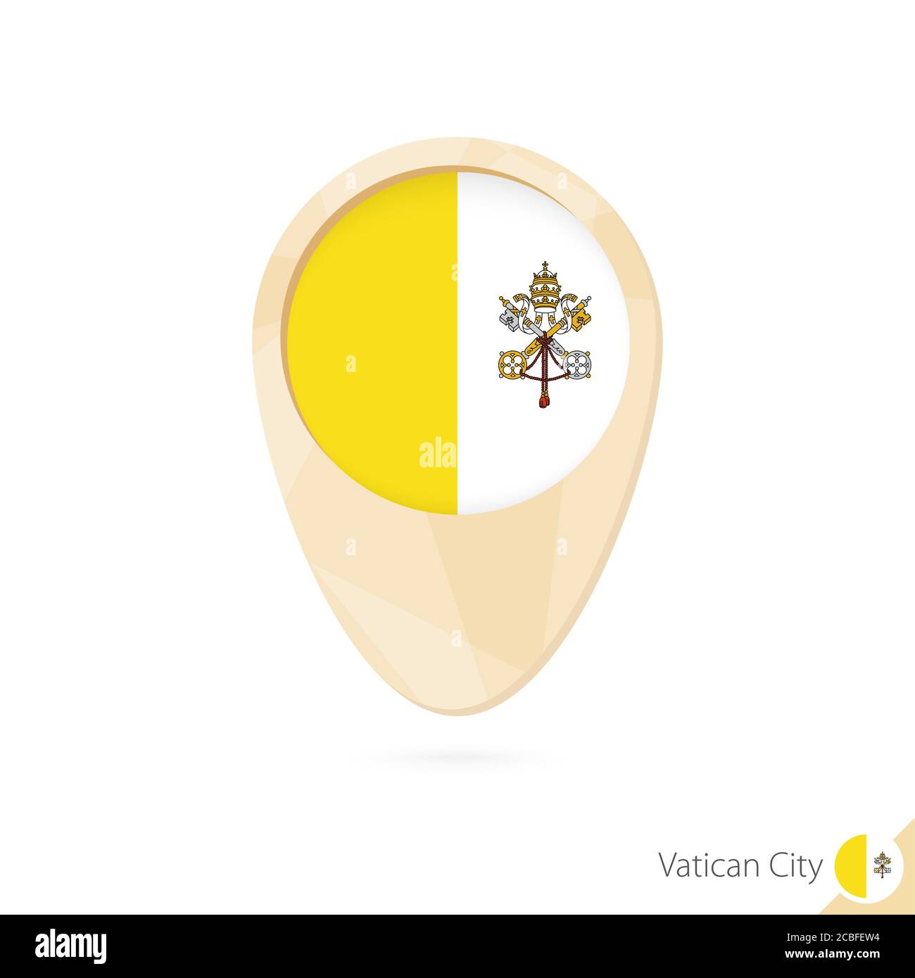 Map pointer with flag of Vatican City. Orange abstract map icon. Vector Illustration Stock ...