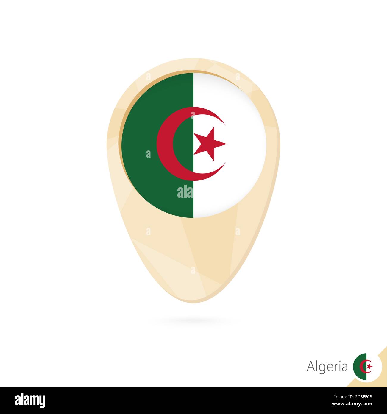 Map pointer with flag of Algeria. Orange abstract map icon. Vector Illustration Stock Vector ...