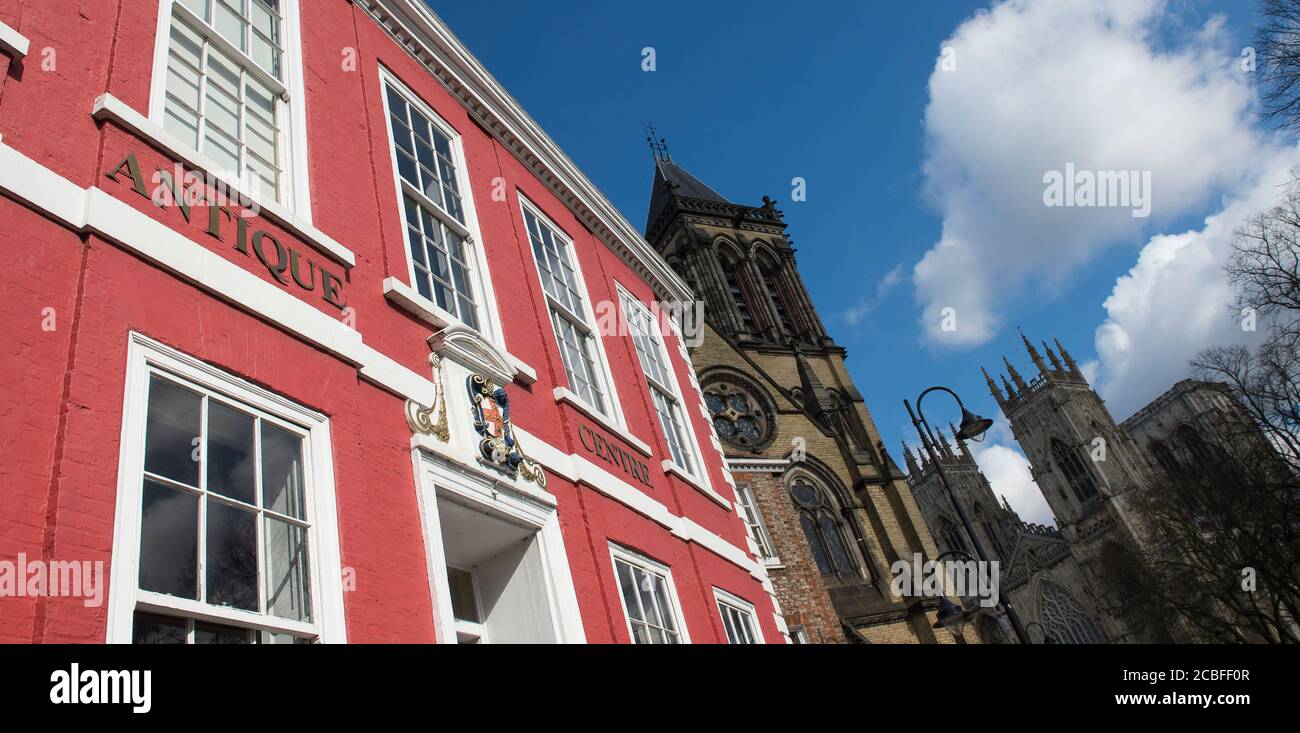 Old building housing an antiques centre near the Minster in the City of ...