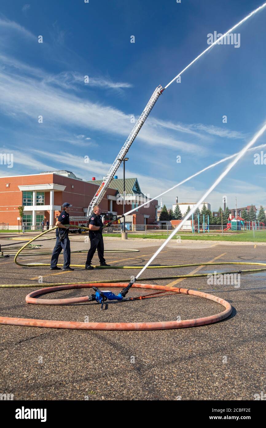 Dearborn, Michigan - Firefighters training with their equipment Stock ...