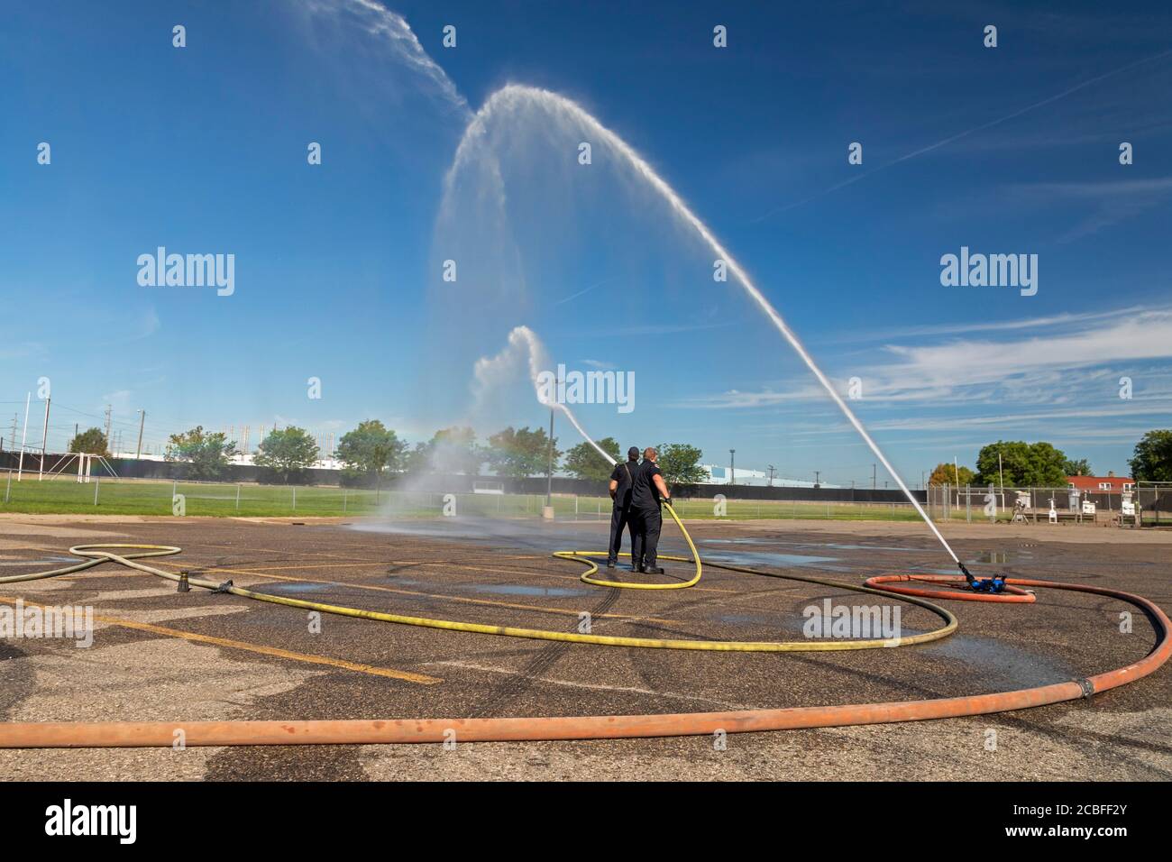 Dearborn, Michigan - Firefighters training with their equipment Stock ...