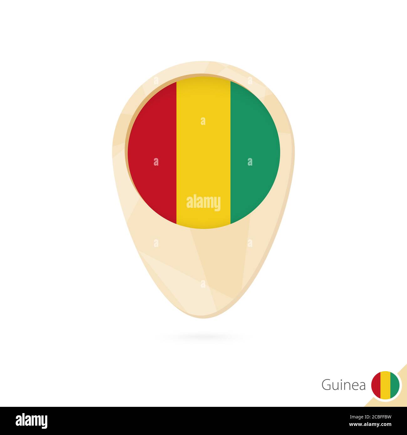 Map pointer with flag of Guinea. Orange abstract map icon. Vector Illustration Stock Vector ...