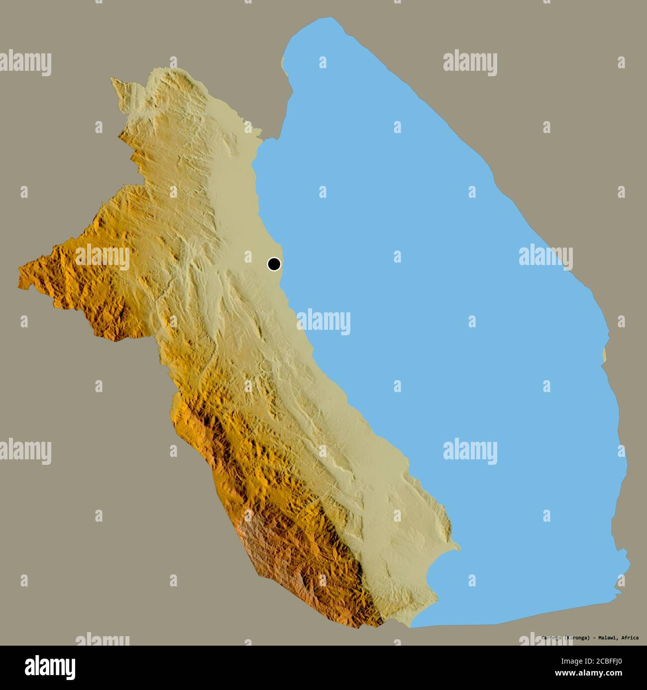 Shape of Karonga, district of Malawi, with its capital isolated on a ... Shape of Karonga, district of Malawi, with its capital isolated on a ...