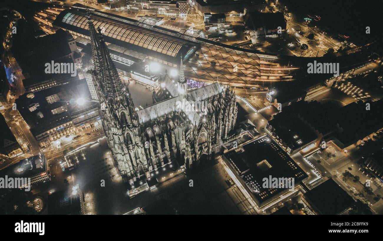 Aerial View Of Cologne Cathedral Stock Photo - Alamy