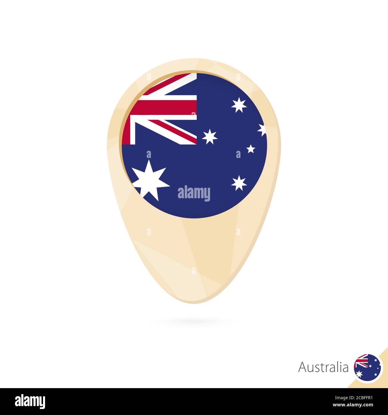 Map pointer with flag of Australia. Orange abstract map icon. Vector Illustration Stock Vector ...