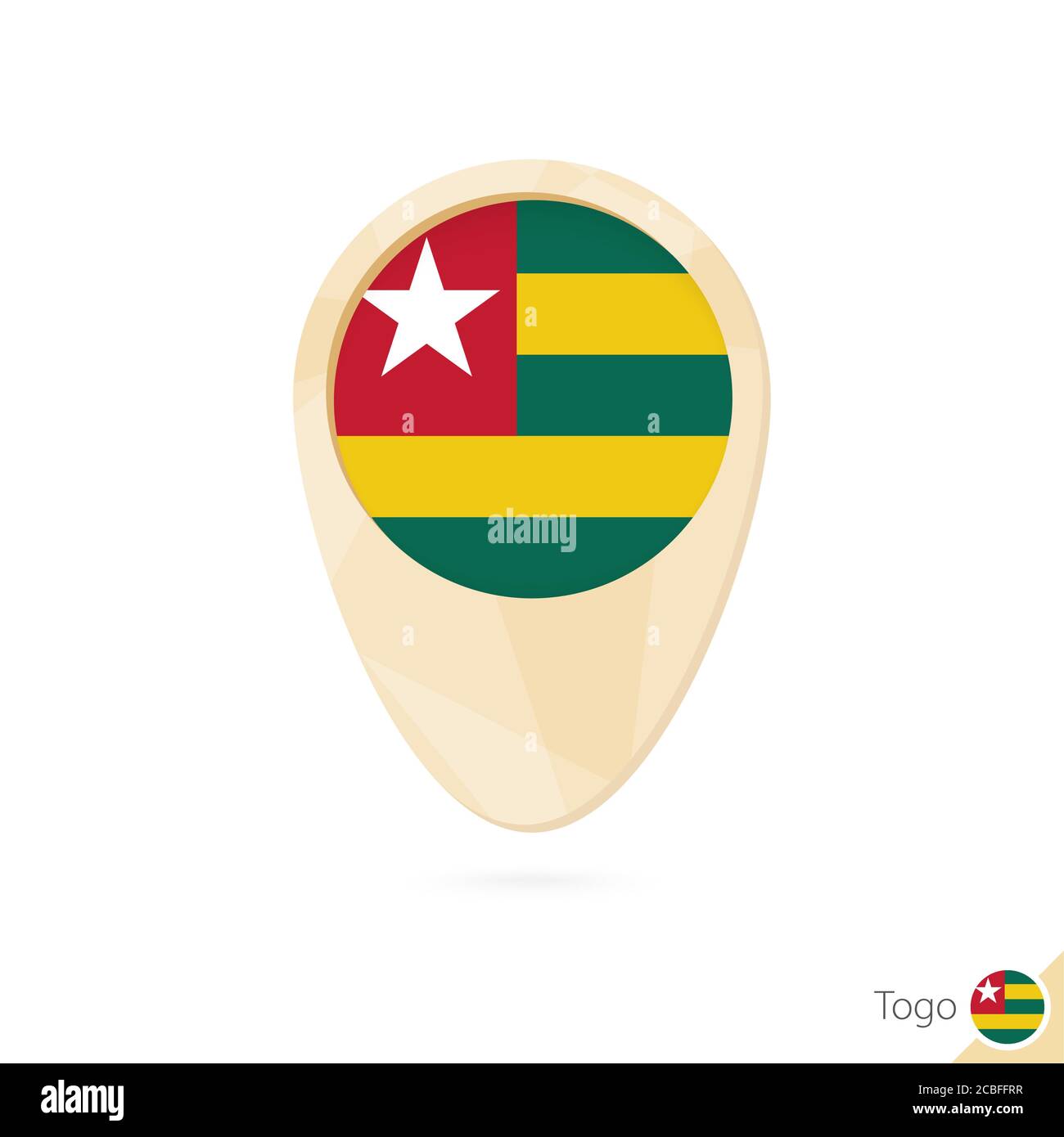 Map pointer with flag of Togo. Orange abstract map icon. Vector Illustration Stock Vector Image ...