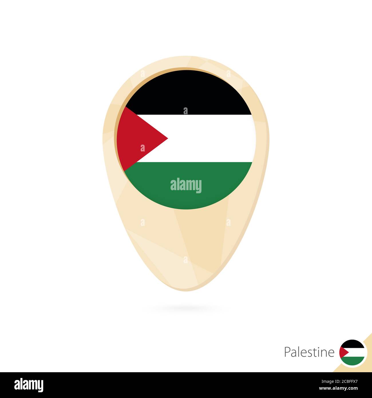 Map pointer with flag of Palestine. Orange abstract map icon. Vector ...