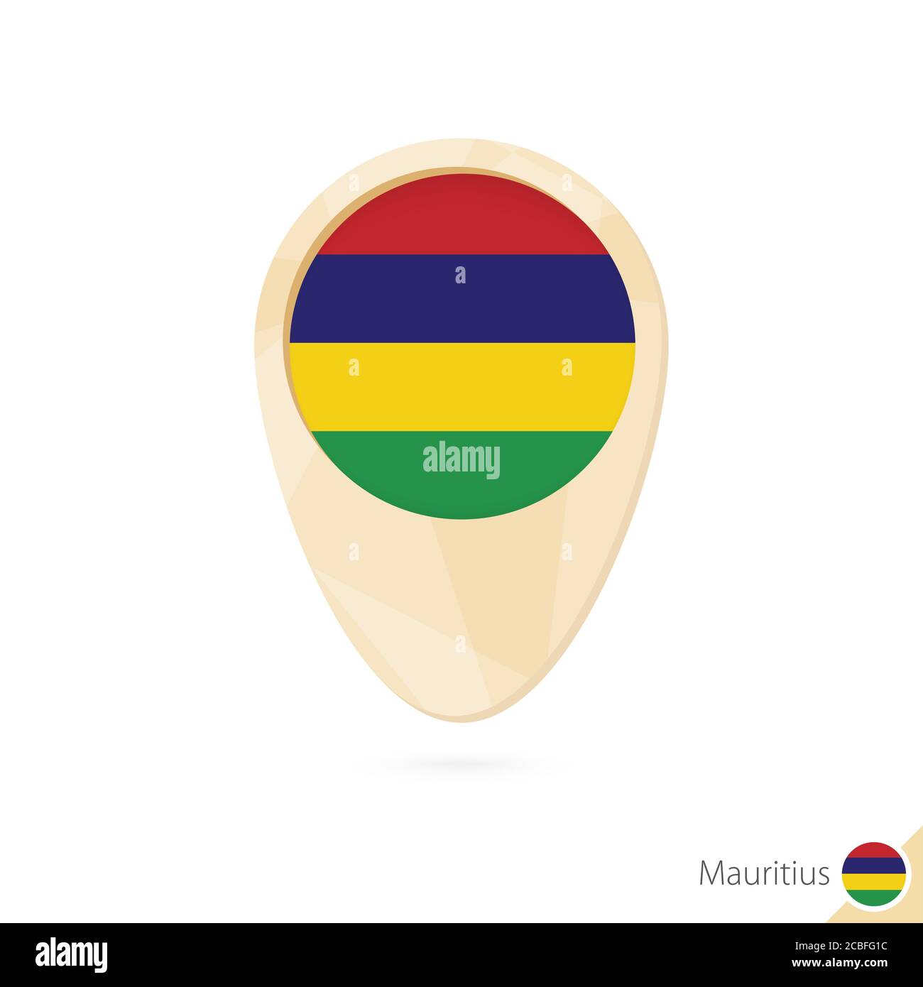 Map pointer with flag of Mauritius. Orange abstract map icon. Vector Illustration Stock Vector ...