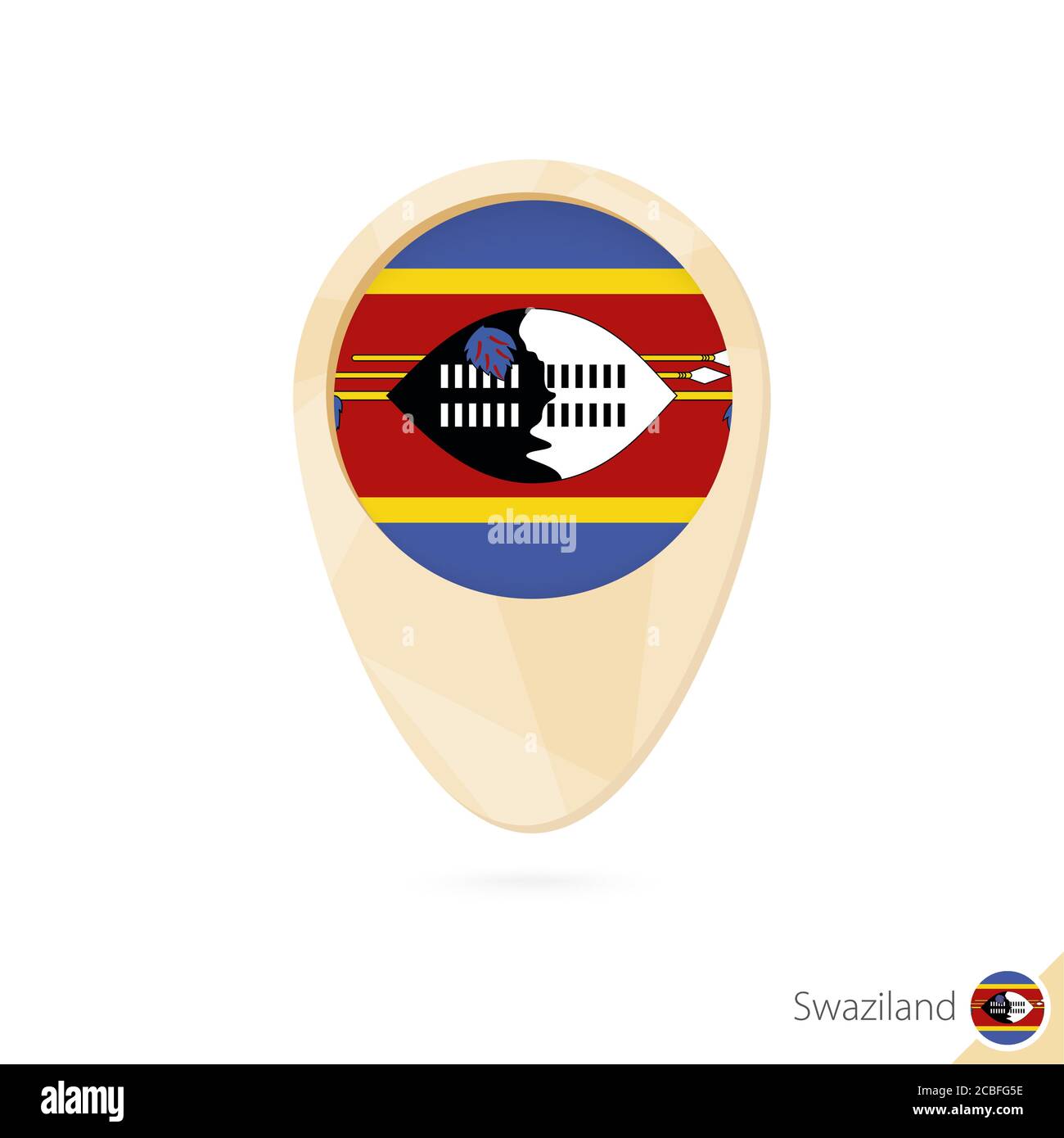Map pointer with flag of Swaziland. Orange abstract map icon. Vector Illustration Stock Vector ...