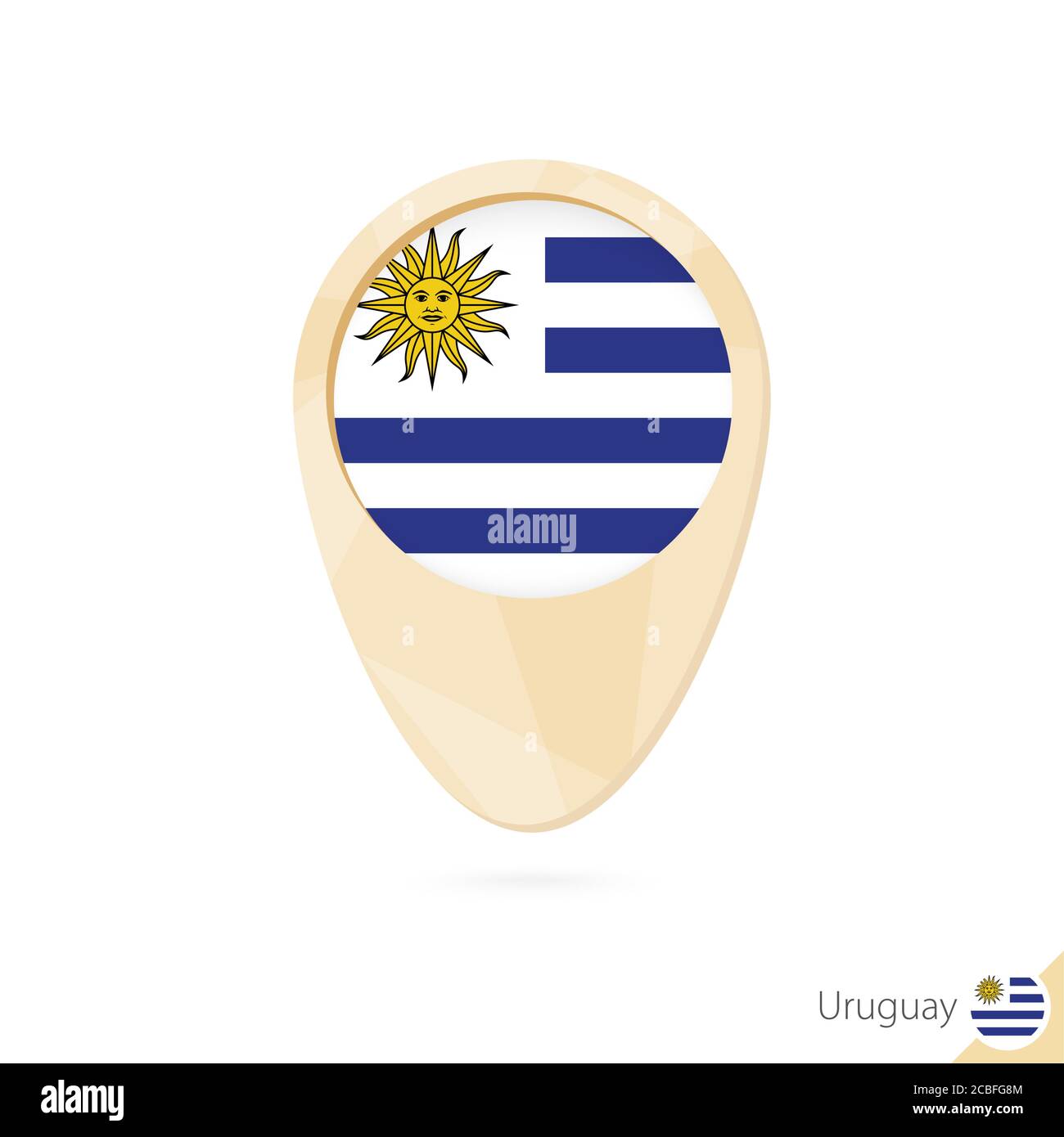 Map pointer with flag of Uruguay. Orange abstract map icon. Vector Illustration Stock Vector ...