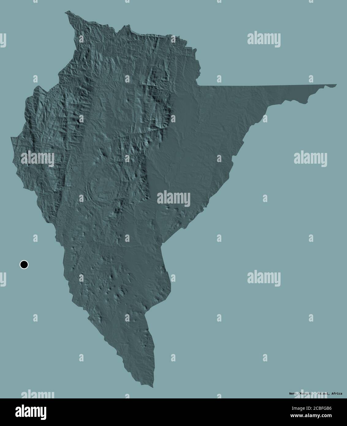 Shape of Neno, district of Malawi, with its capital isolated on a solid ...