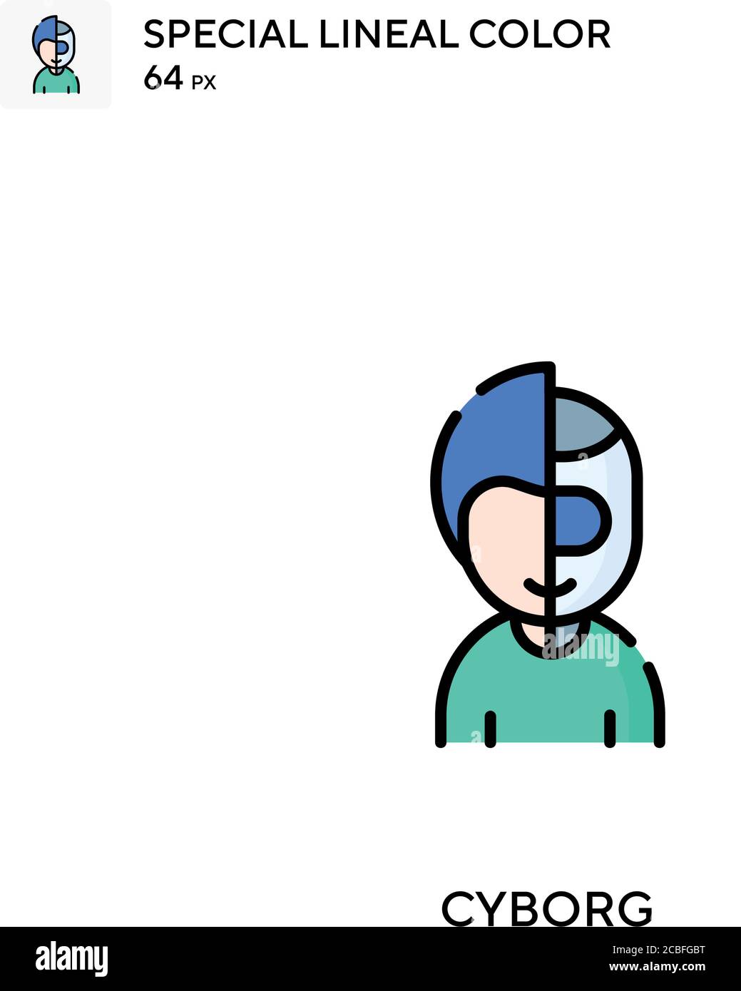 Cyborg Simple vector icon. Cyborg icons for your business project Stock ...