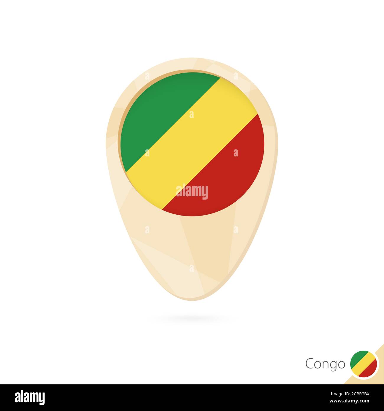 Map pointer with flag of Congo. Orange abstract map icon. Vector Illustration Stock Vector Image ...