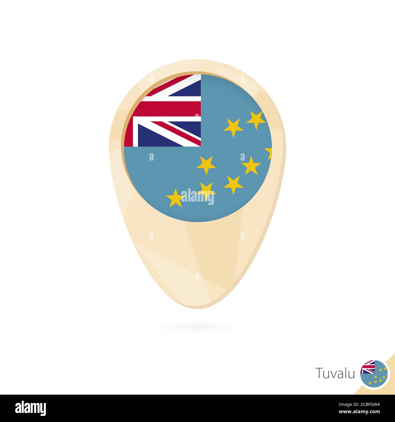 Map pointer with flag of Tuvalu. Orange abstract map icon. Vector Illustration Stock Vector ...