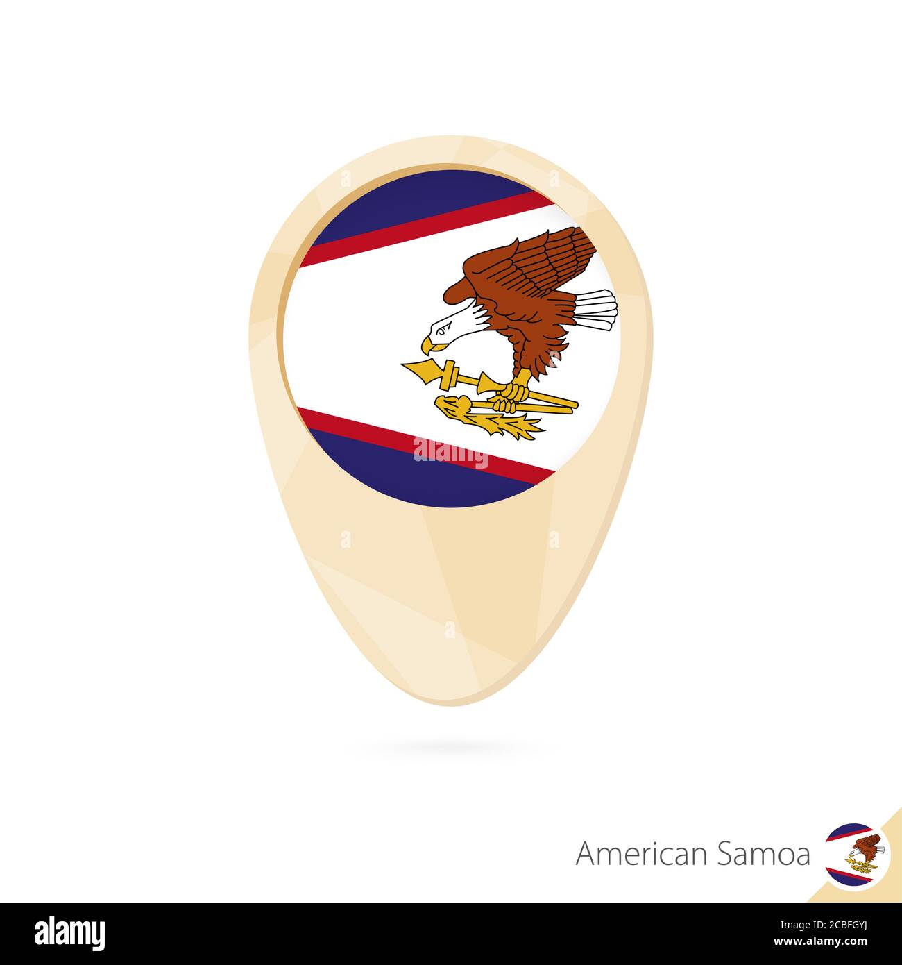 Map pointer with flag of American Samoa. Orange abstract map icon. Vector Illustration Stock ...