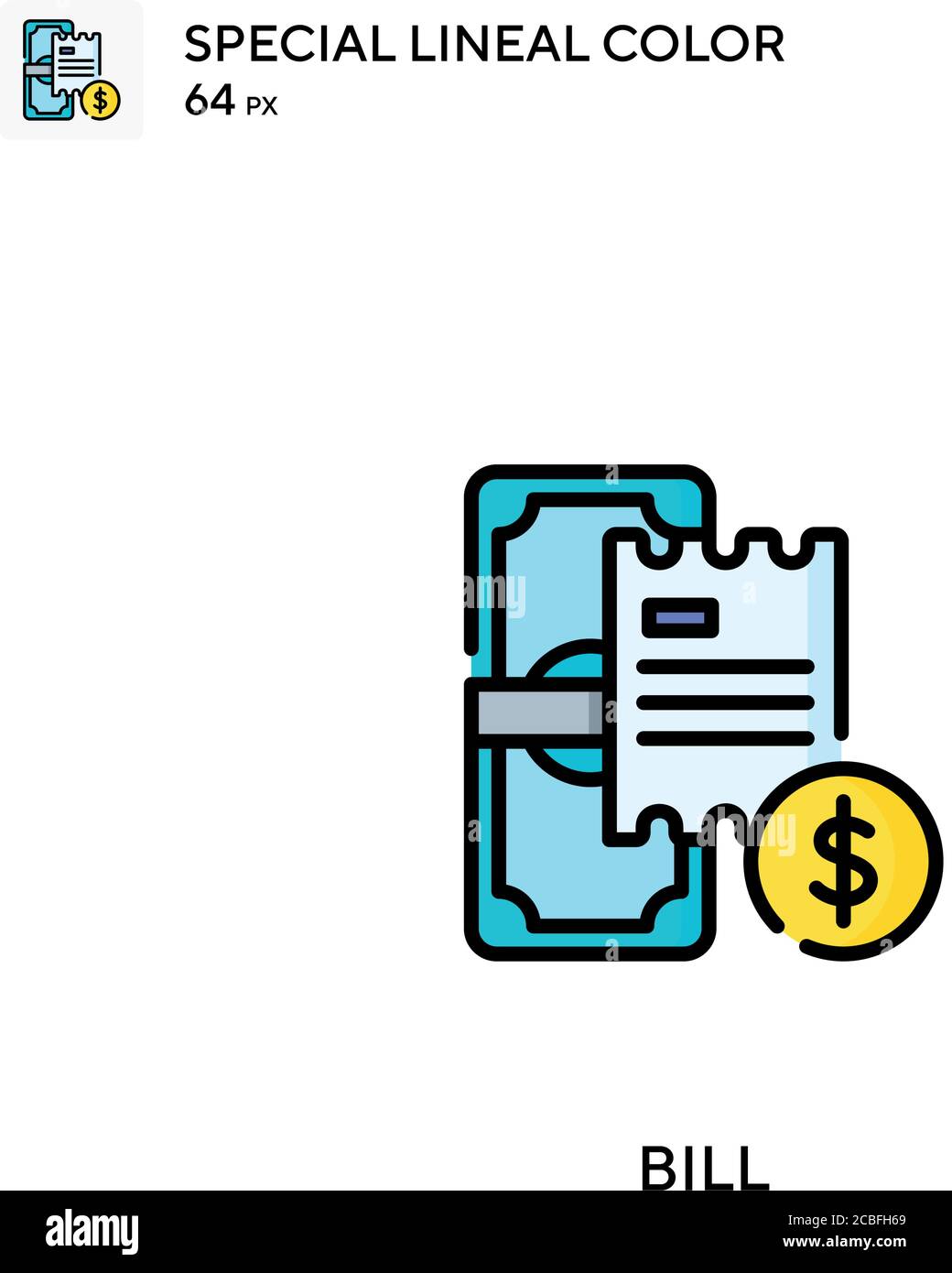 Bill Simple vector icon. Bill icons for your business project Stock ...