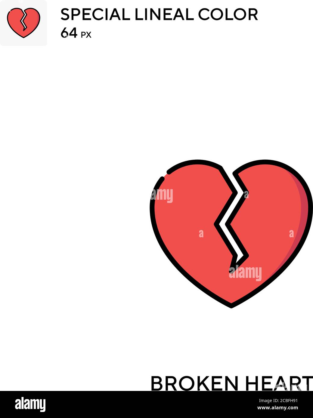 Broken heart Simple vector icon. Broken heart icons for your business ...