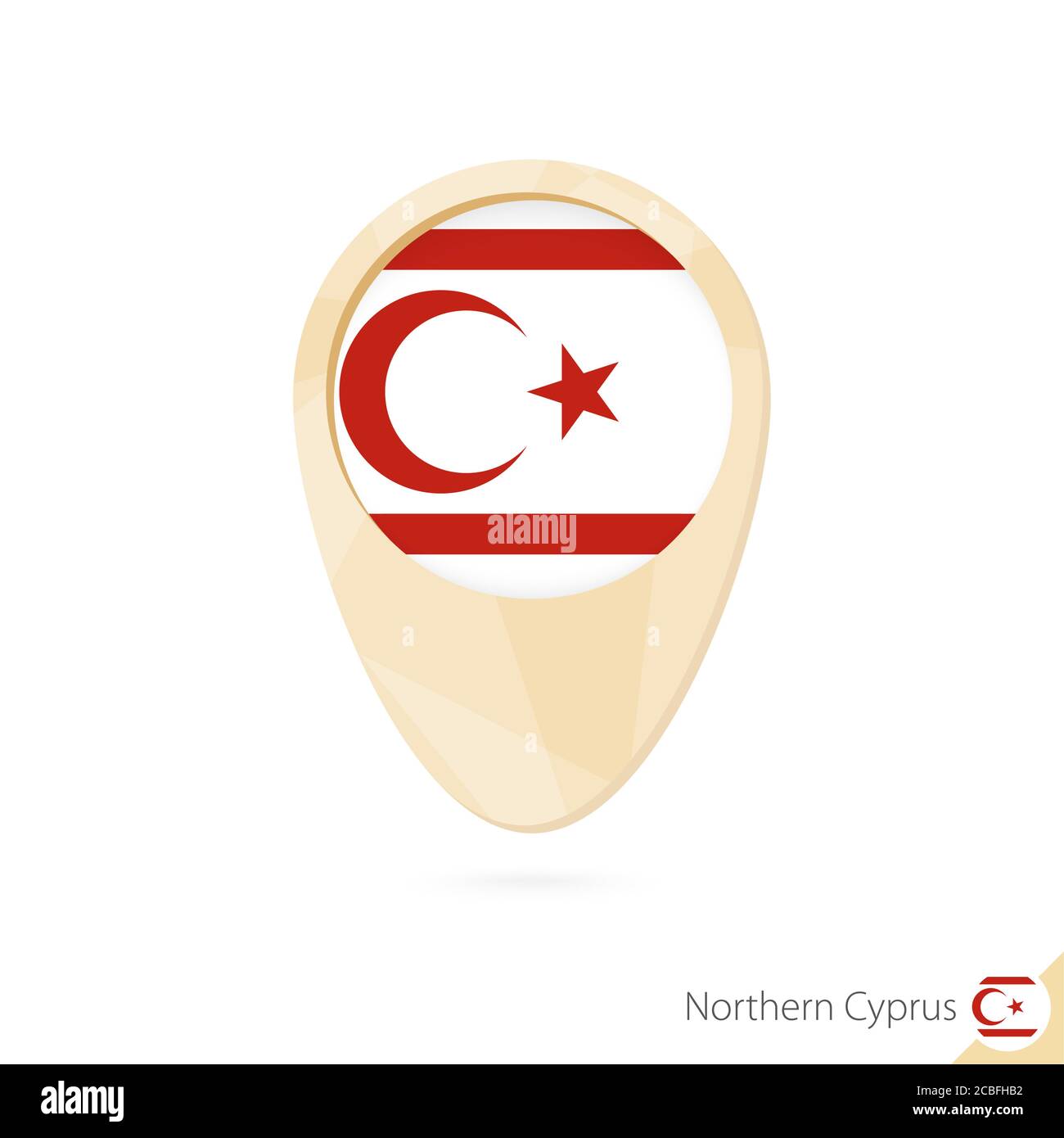 Map pointer with flag of Northern Cyprus. Orange abstract map icon. Vector Illustration Stock ...