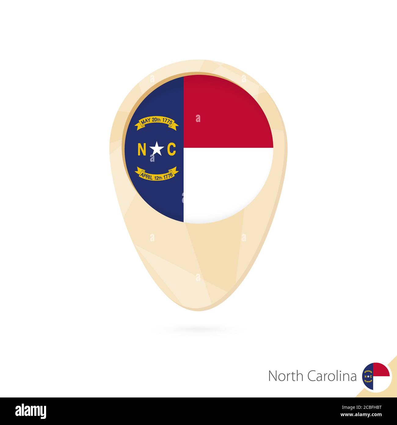 Map pointer with flag of North Carolina. Orange abstract map icon. Vector Illustration Stock ...