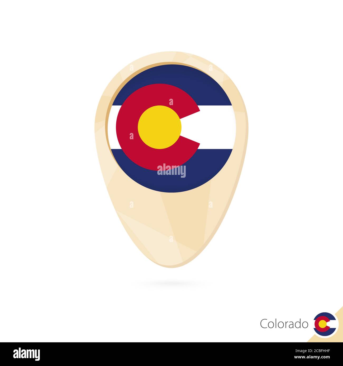 Map pointer with flag of Colorado. Orange abstract map icon. Vector Illustration Stock Vector ...