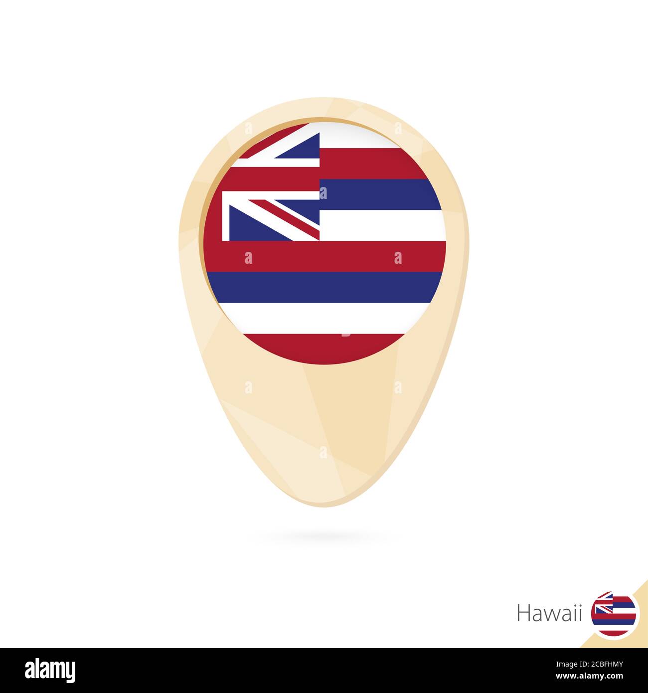 Map pointer with flag of Hawaii. Orange abstract map icon. Vector ...