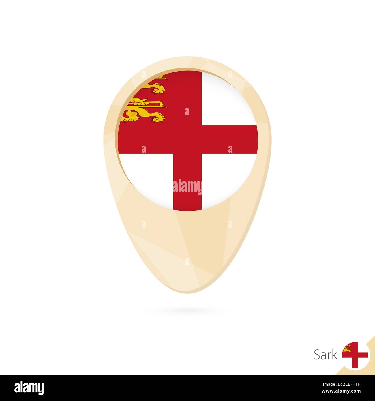 Map pointer with flag of Sark. Orange abstract map icon. Vector Illustration Stock Vector Image ...