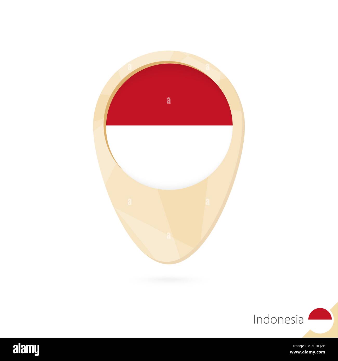 Map pointer with flag of Indonesia. Orange abstract map icon. Vector Illustration Stock Vector ...