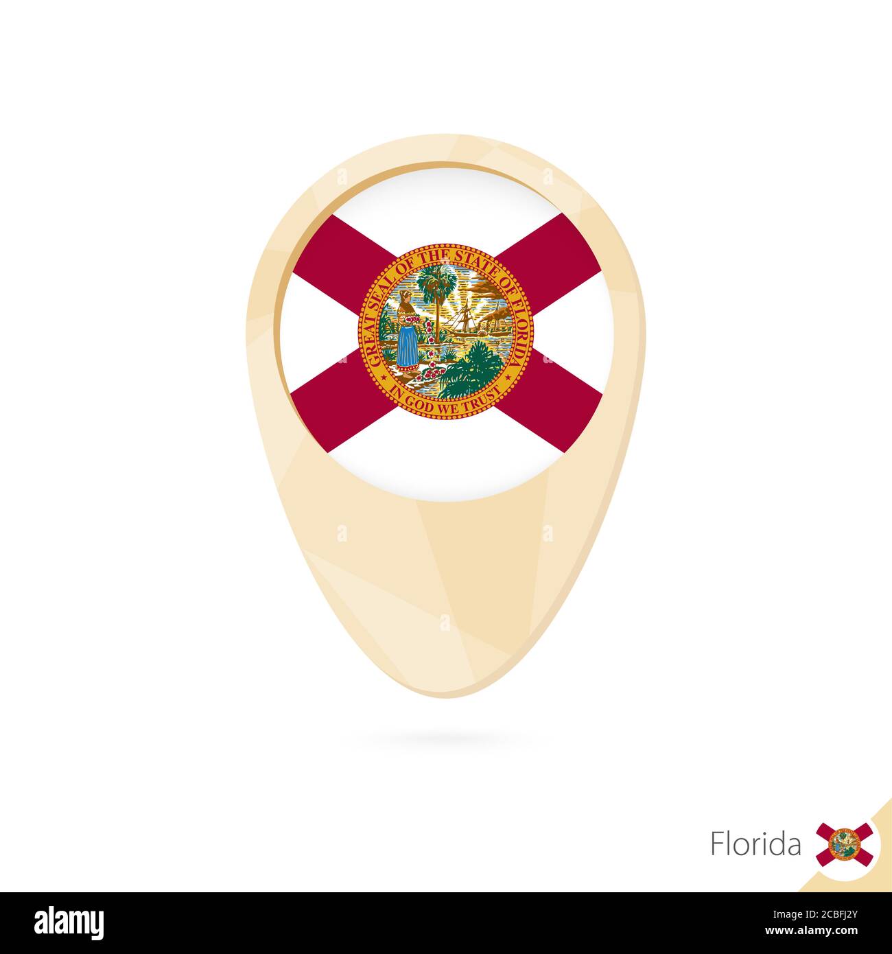 Map pointer with flag of Florida. Orange abstract map icon. Vector Illustration Stock Vector ...