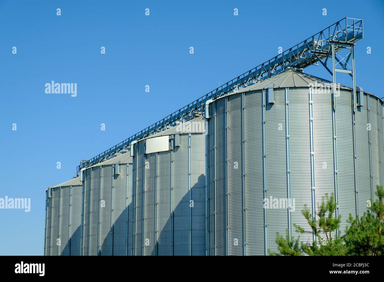 Agricultural Silos. Storage tanks agricultural crops processing plant ...