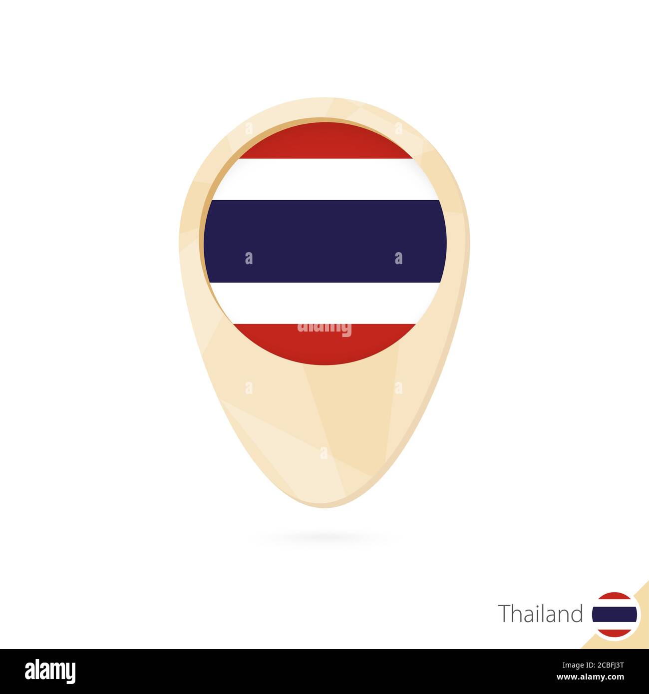 Map pointer with flag of Thailand. Orange abstract map icon. Vector ...