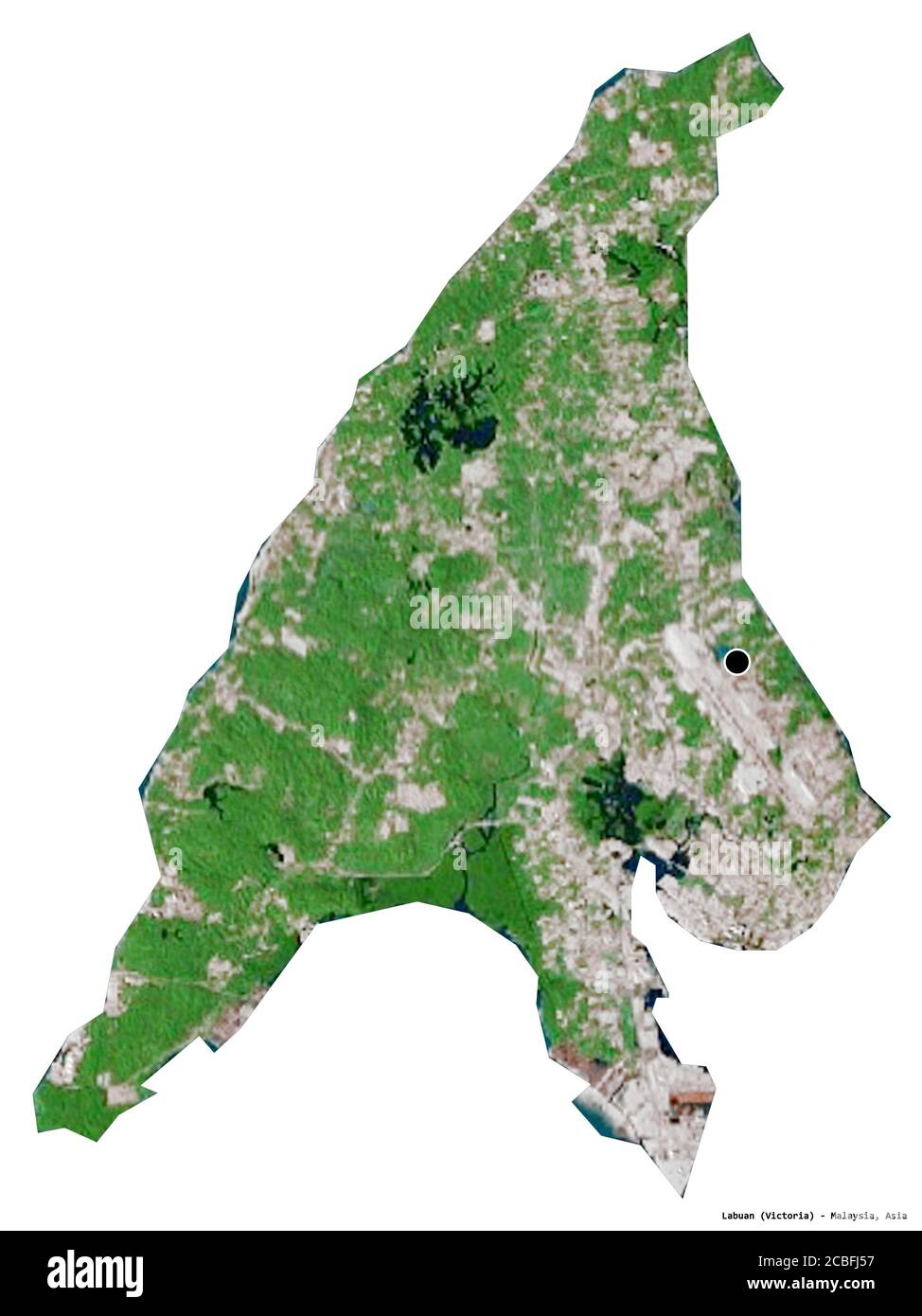 Shape of Labuan, federal territory of Malaysia, with its capital ...