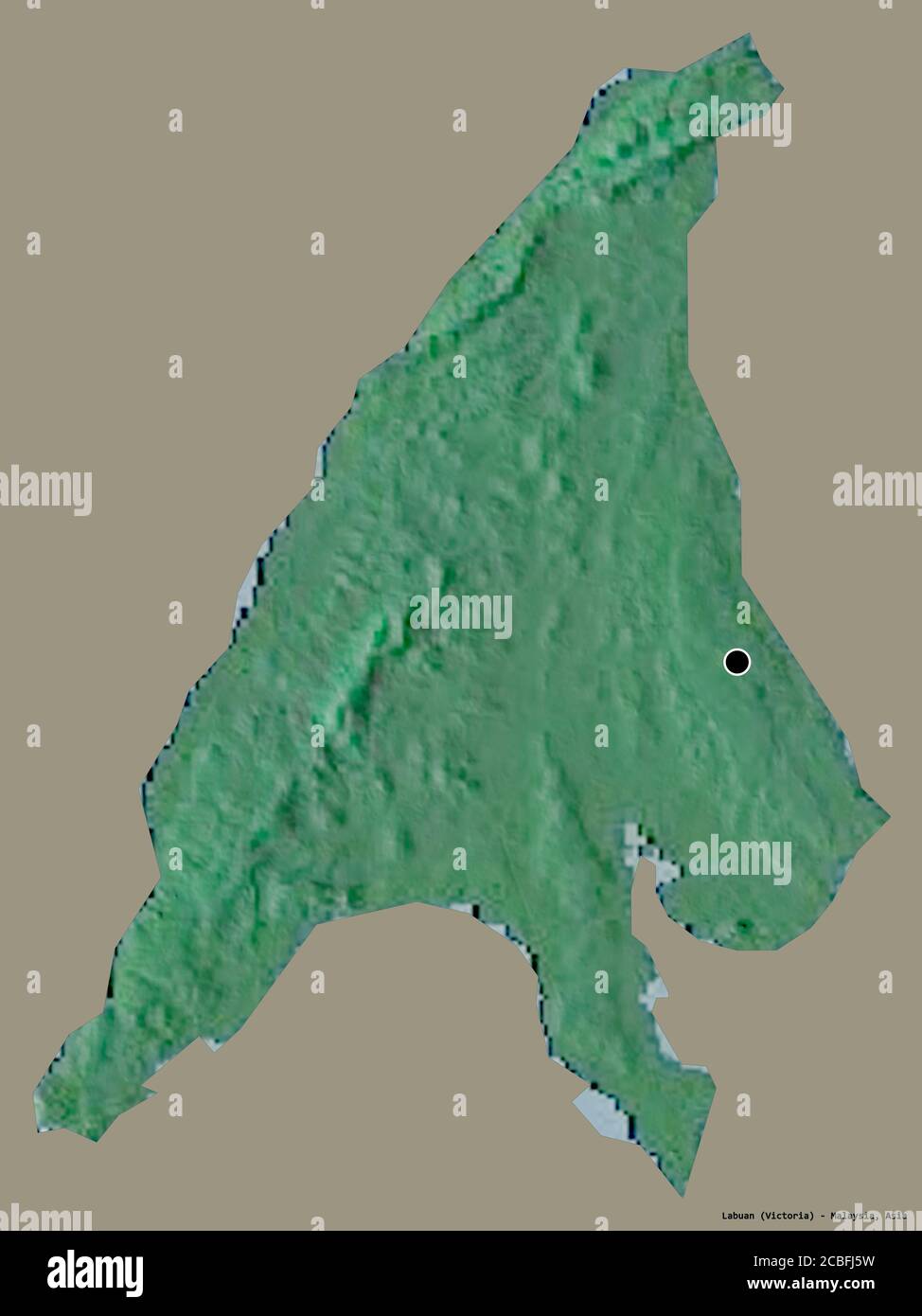 Shape of Labuan, federal territory of Malaysia, with its capital ...