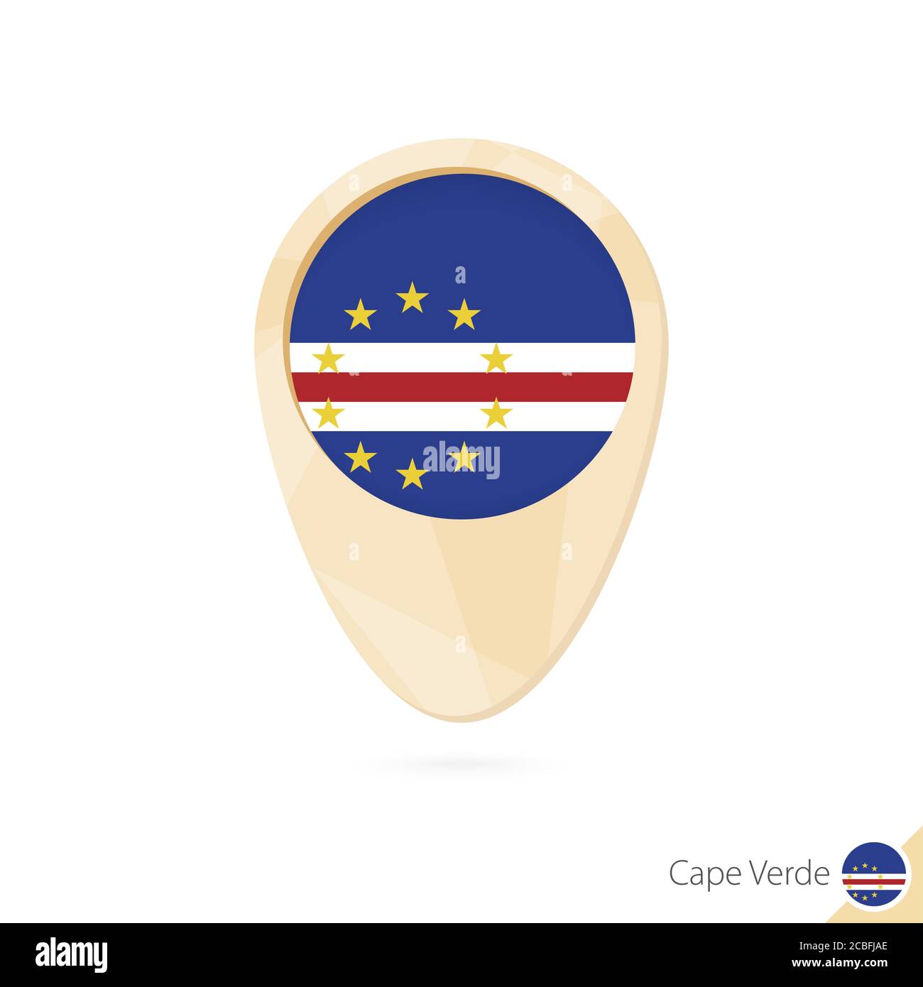 Map pointer with flag of Cape Verde. Orange abstract map icon. Vector Illustration Stock Vector ...