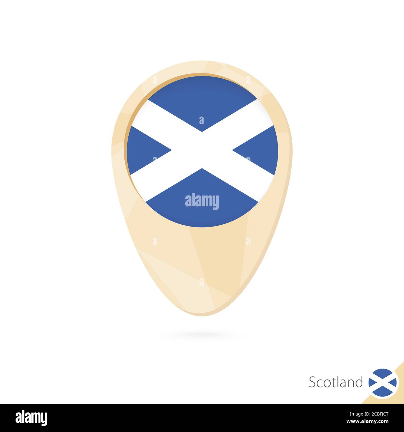 Map pointer with flag of Scotland. Orange abstract map icon. Vector ...