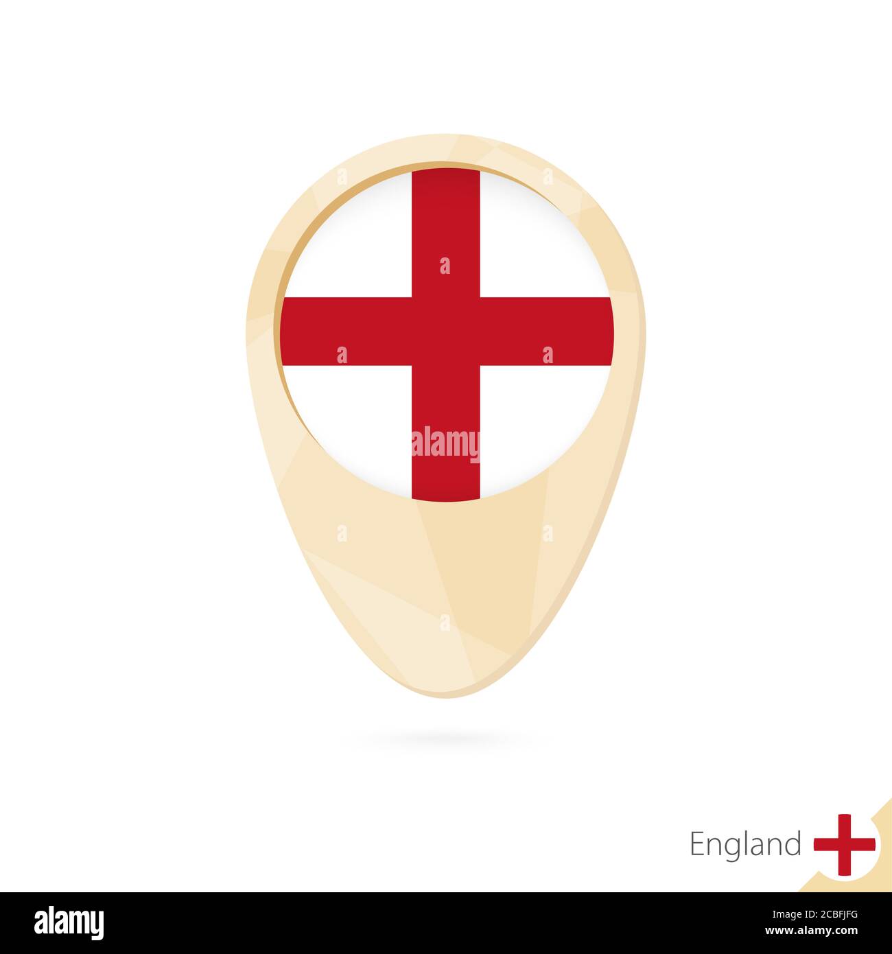 Map pointer with flag of England. Orange abstract map icon. Vector ...