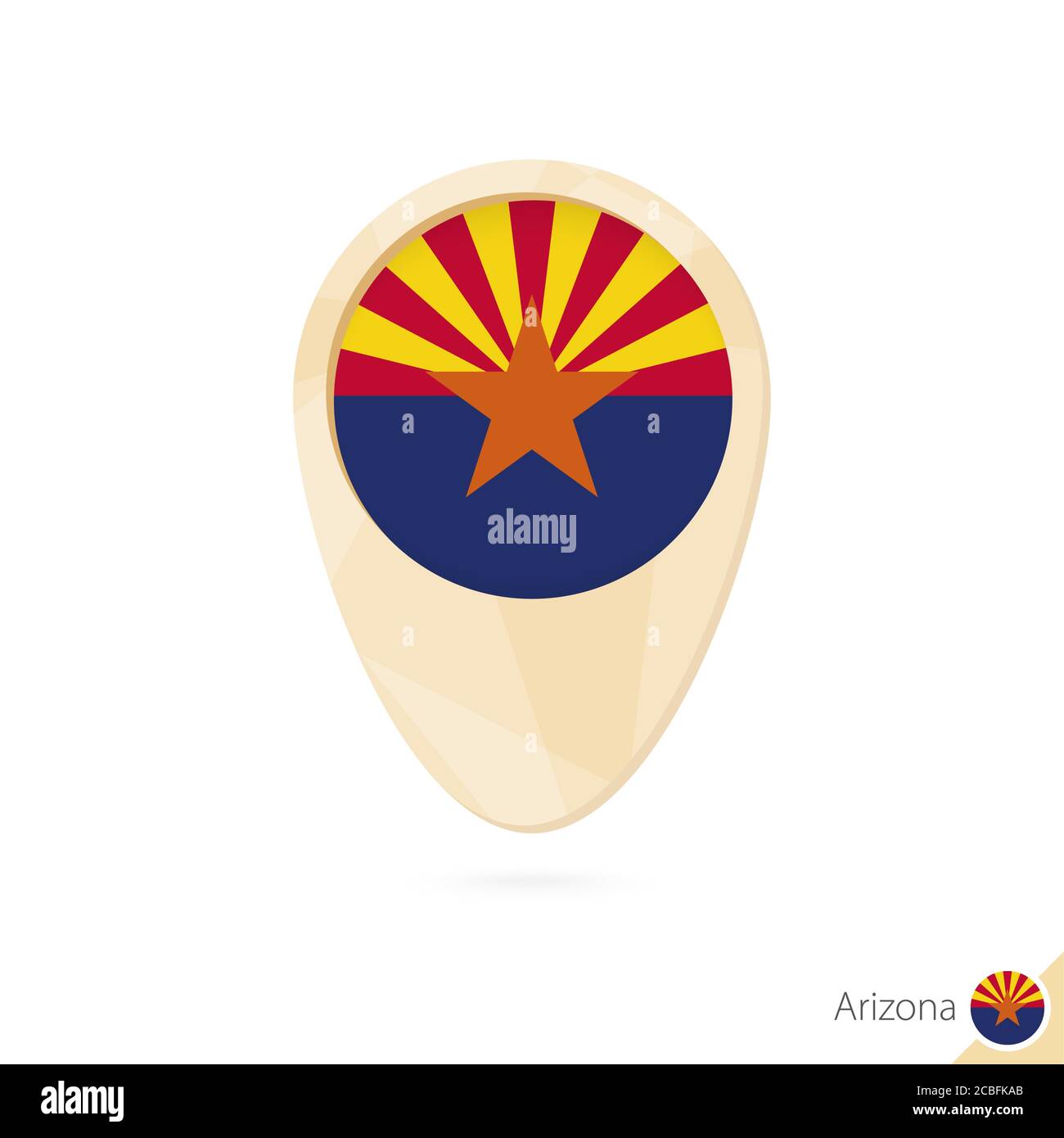 Map pointer with flag of Arizona. Orange abstract map icon. Vector ...