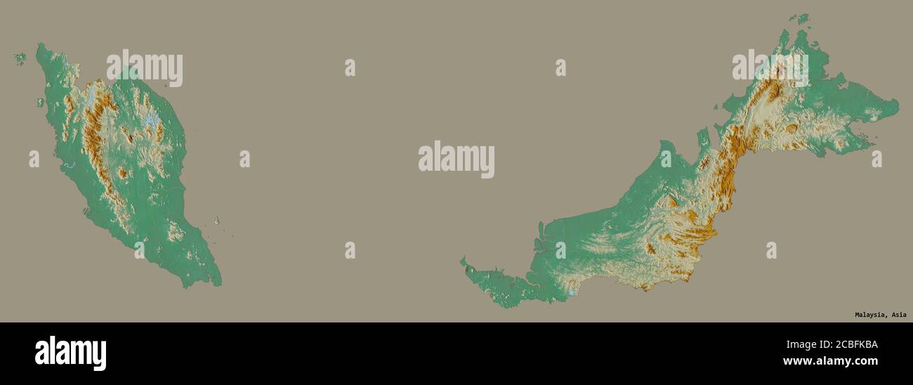Malaysia relief map hi-res stock photography and images - Alamy