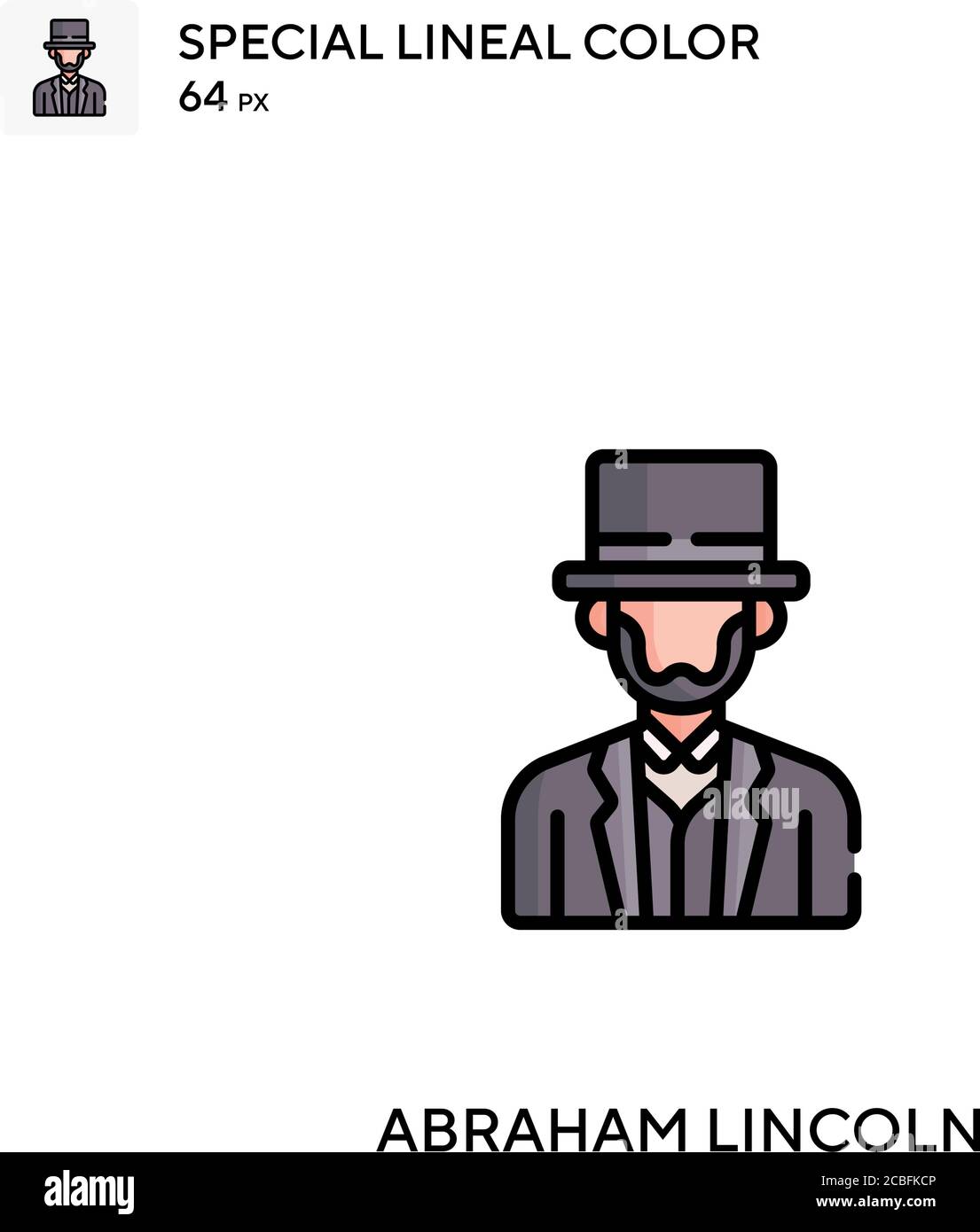 Abraham lincoln Simple vector icon. Abraham lincoln icons for your ...