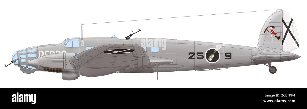 Heinkel He 111B (25 9, “Pedro 9”) of the 1. Staffel Kampfgruppe 88 of ...