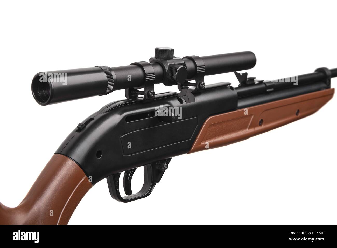 Air rifle isolate on a white background. Small-caliber weapons for ...