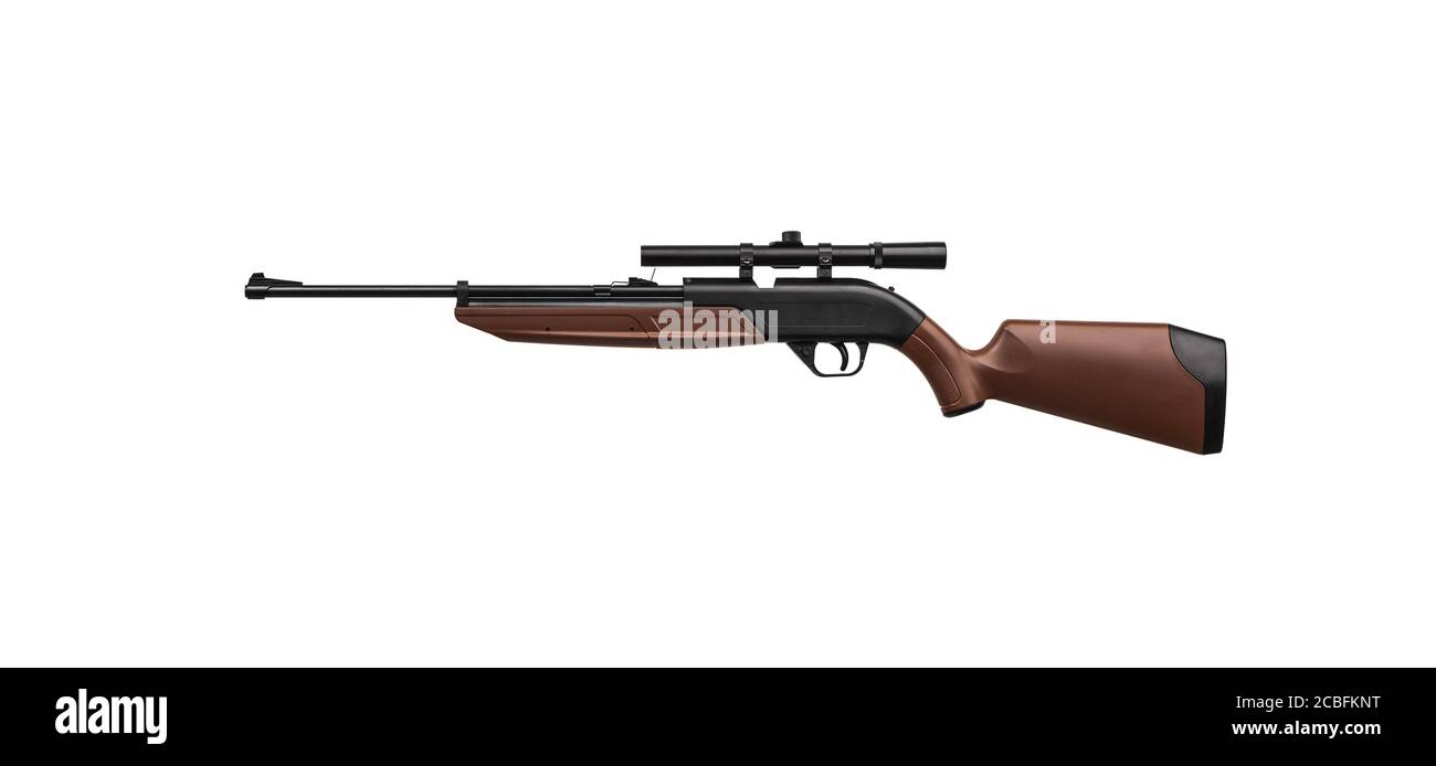 Air rifle isolate on a white background. Small-caliber weapons for ...